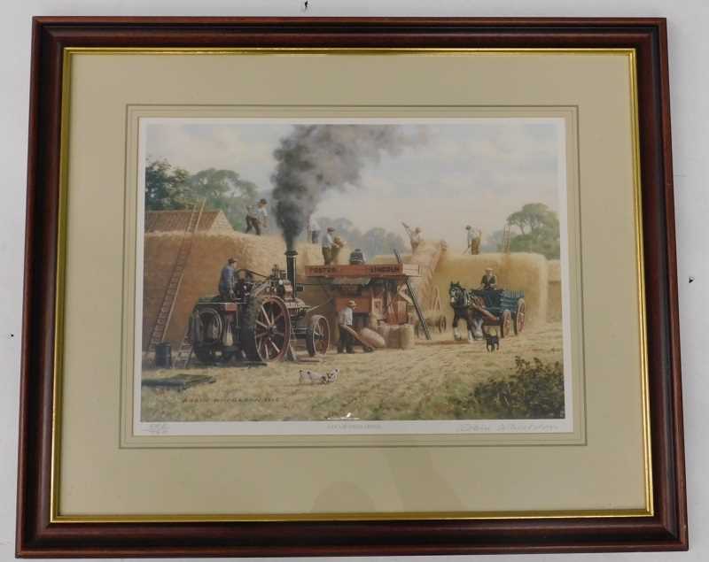 Robin Wheeldon (b.1945). Steam threshing, artist signed limited edition ...