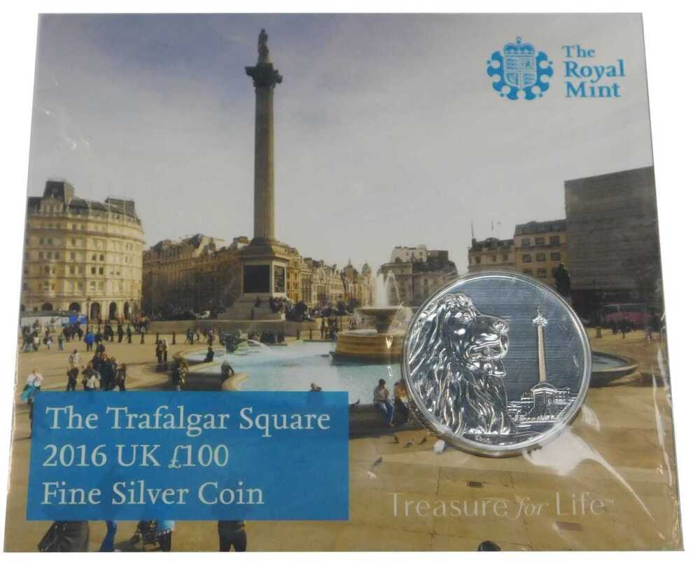 - The Royal Mint Trafalgar Square 2016 UK one hundred pound fine silver ...