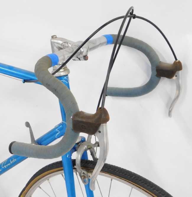 An FH Grubb bicycle, the blue frame with crests, and GB chrome ...
